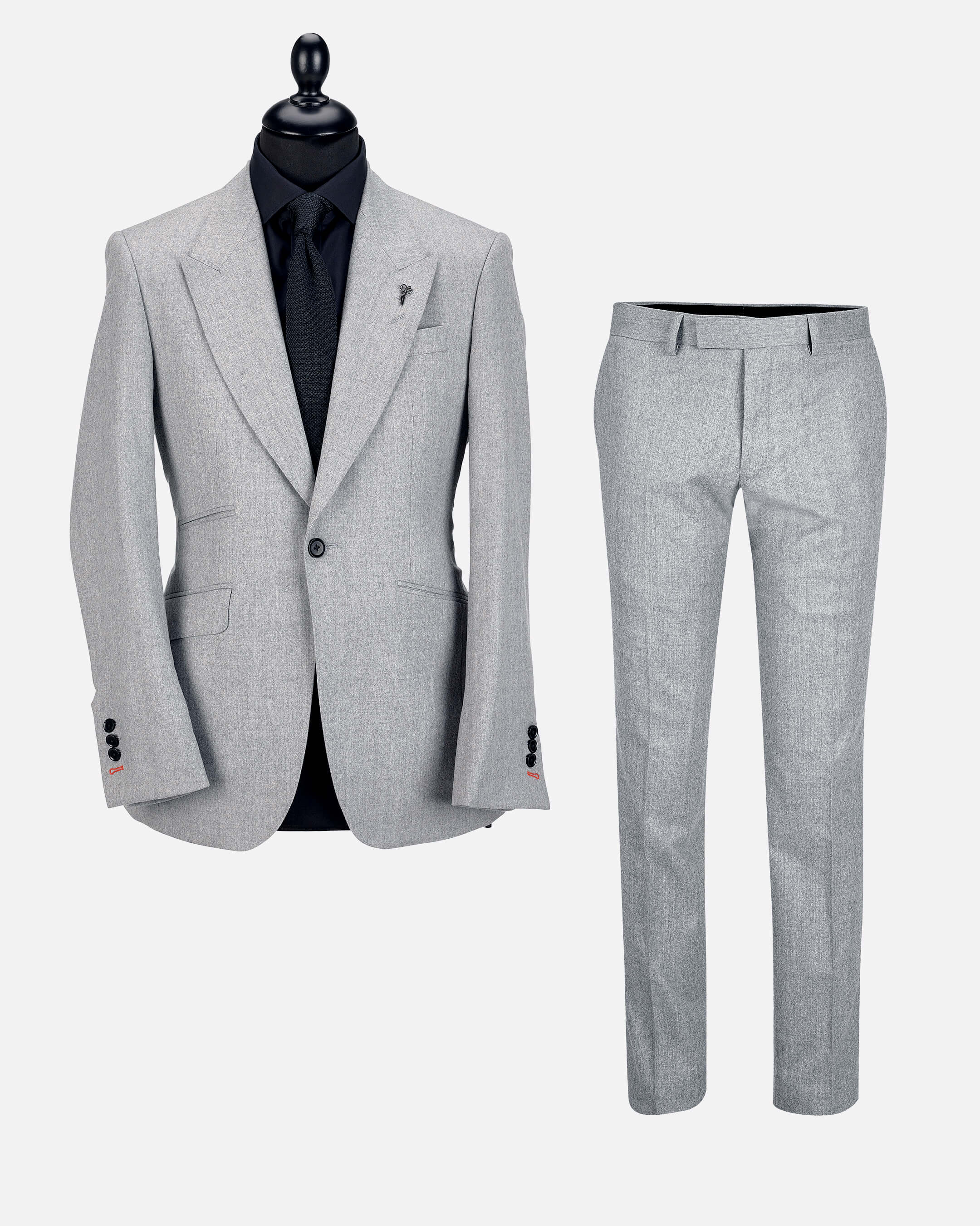 Men's Light Grey Flannel 2pc Suit | Orange Label Collection | OwenScott ...